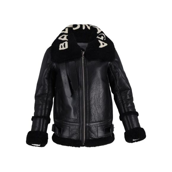 Balenciaga | Jackets & Coats | Balenciaga Le Bombardier Oversized Shearling Jacket In Black ...